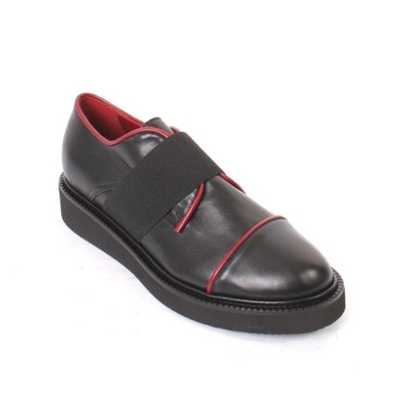 Isabelle | Shoes | Isabelle 292b Black Bordo Leather Elastic Platform ...